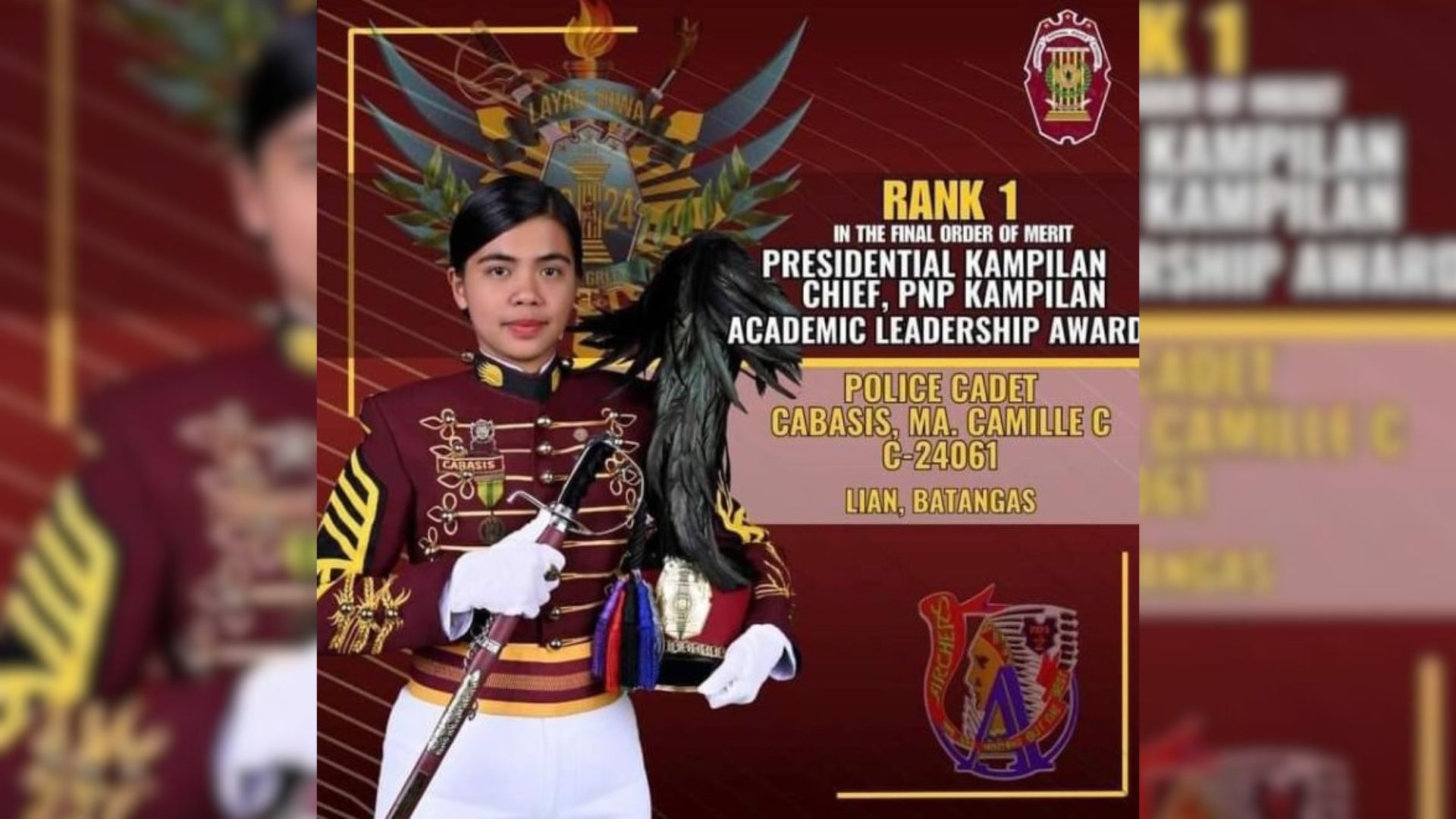 Batangueña, Top 1 ng PNPA Layag-Diwa Class 2024 - Brigada News Philippines